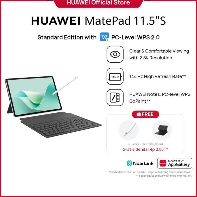 Jual HUAWEI MatePad 11.5"S Standard Edition Tablet [8+256GB] | NearLink ...