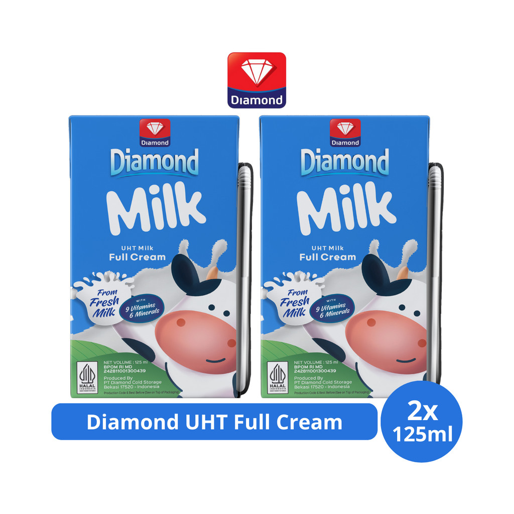 Jual Diamond Milk Susu UHT Full Cream 125ml x 2 pcs | Shopee Indonesia