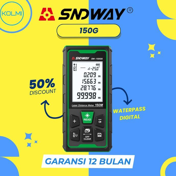 Jual Jual! Sndway Meteran Digital Distance 150Meter Sw-150Gs Laser Hijau Rechargeable | Shopee ...