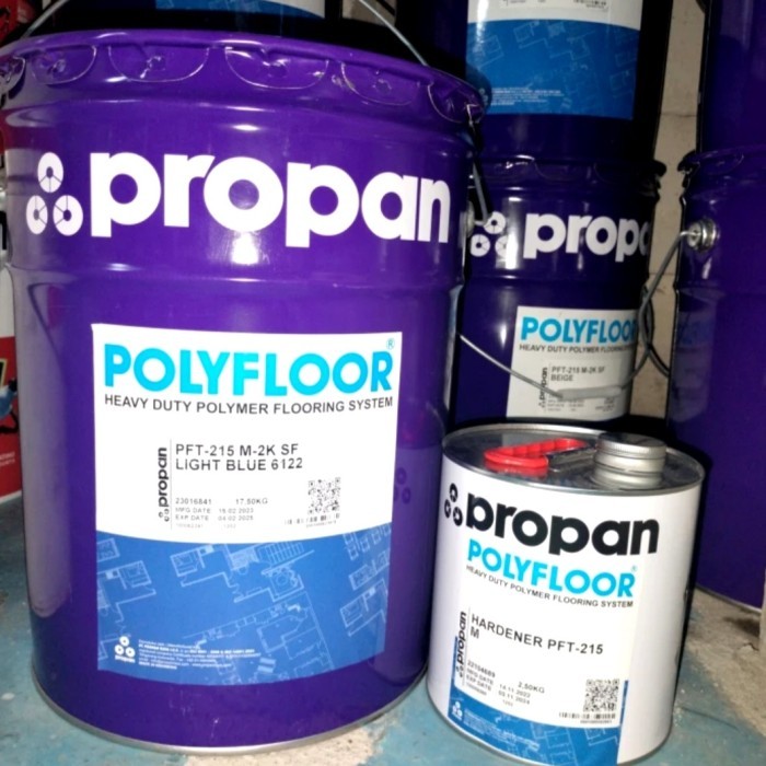 Jual Epoxy lantai Propan Polyfloor PFT-215 M-2K SF Light Blue 20 Kg Set ...