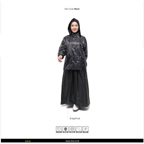 Jual Ikul Raincoat Shopia Jacket Aslihan Jas Hujan Black Fr. Respiro ...