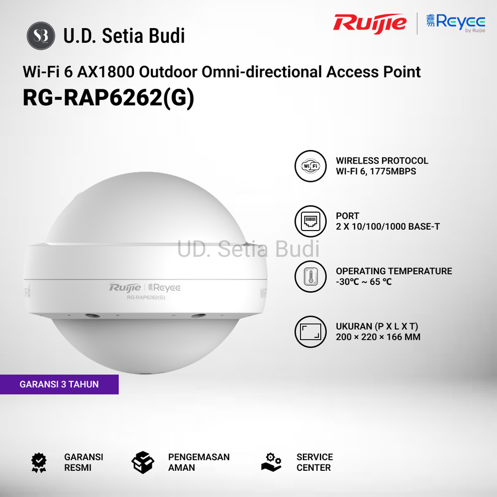 Jual Ruije Reeye RG-RAP6262(G) Wi-Fi 6 AX1800 Outdoor Omni-directional ...