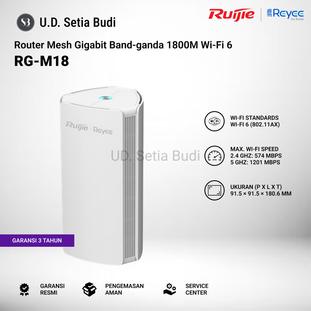 Jual Ruijie Reyee RG-M18 Router Mesh Gigabit Band-ganda 1800M Wi-Fi 6 RG-M18 | Shopee Indonesia