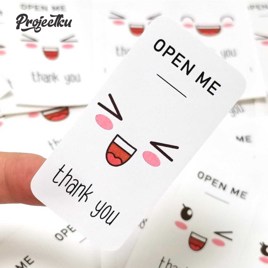 Jual 48 pcs Stiker Label Open Me Thank You Have A Nice Day / Stiker ...