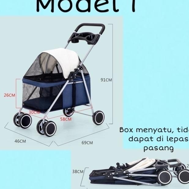 Jual Pet Stroller / Trolley Anjing Kucing / Cargo Troli | Shopee Indonesia
