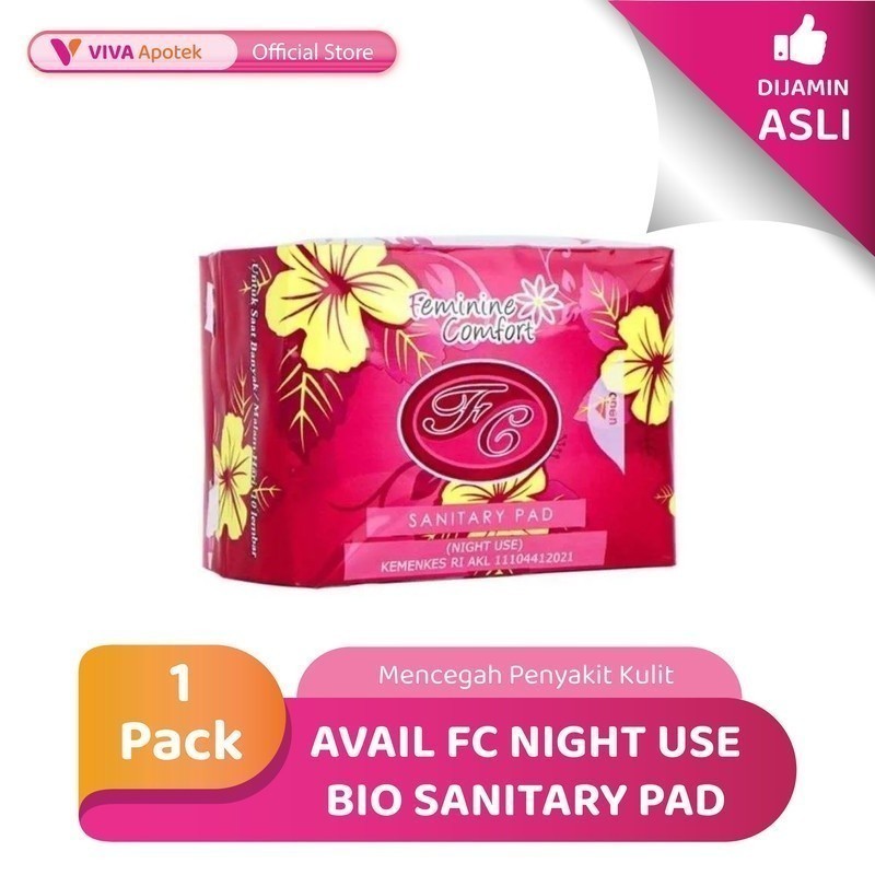 Jual Avail FC (Night Use) Bio Sanitary Pad Pembalut Herbal (1 Pack ...