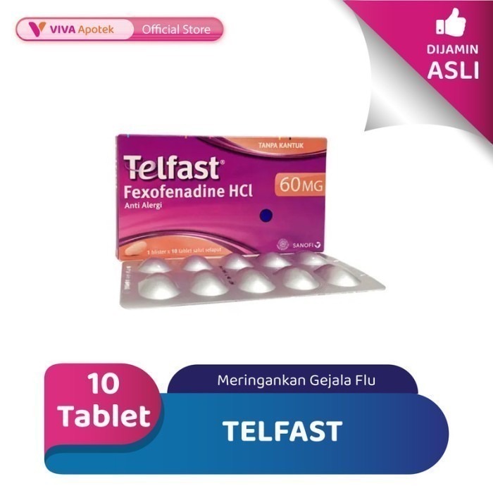 Jual Telfast 60 mg untuk Meringankan Gejala Flu (10 Tablet) | Shopee ...