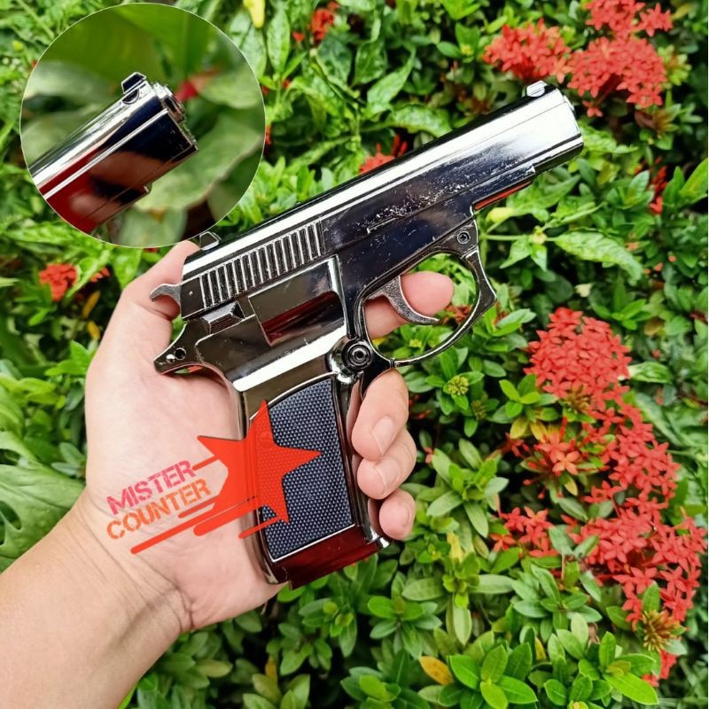 Jual Korek Api Model Pistol Makarov Full Besi Chrome Plus Sarung Dan ...