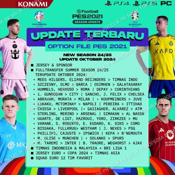 Jual Update Patch Option File Pes 2021 Ps4 2023-2024 | Shopee Indonesia