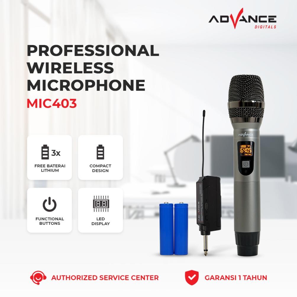 Jual Microfon Wireless Advance Mic-403 Profesional Wireless Microphone ...