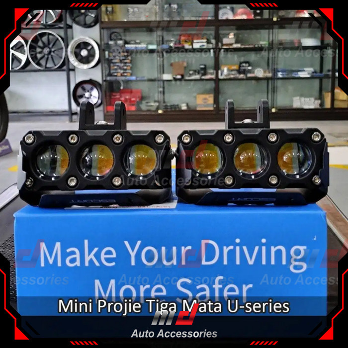 Jual LED Mini Projie Useries 3 Mata KUNING PUTIH 60watt Motor Variasi ...