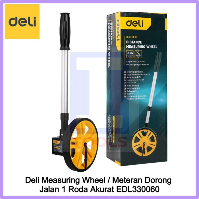 Jual newgan!! Deli Measuring Wheel _ Meteran Dorong Jalan 1 Roda Akurat ...