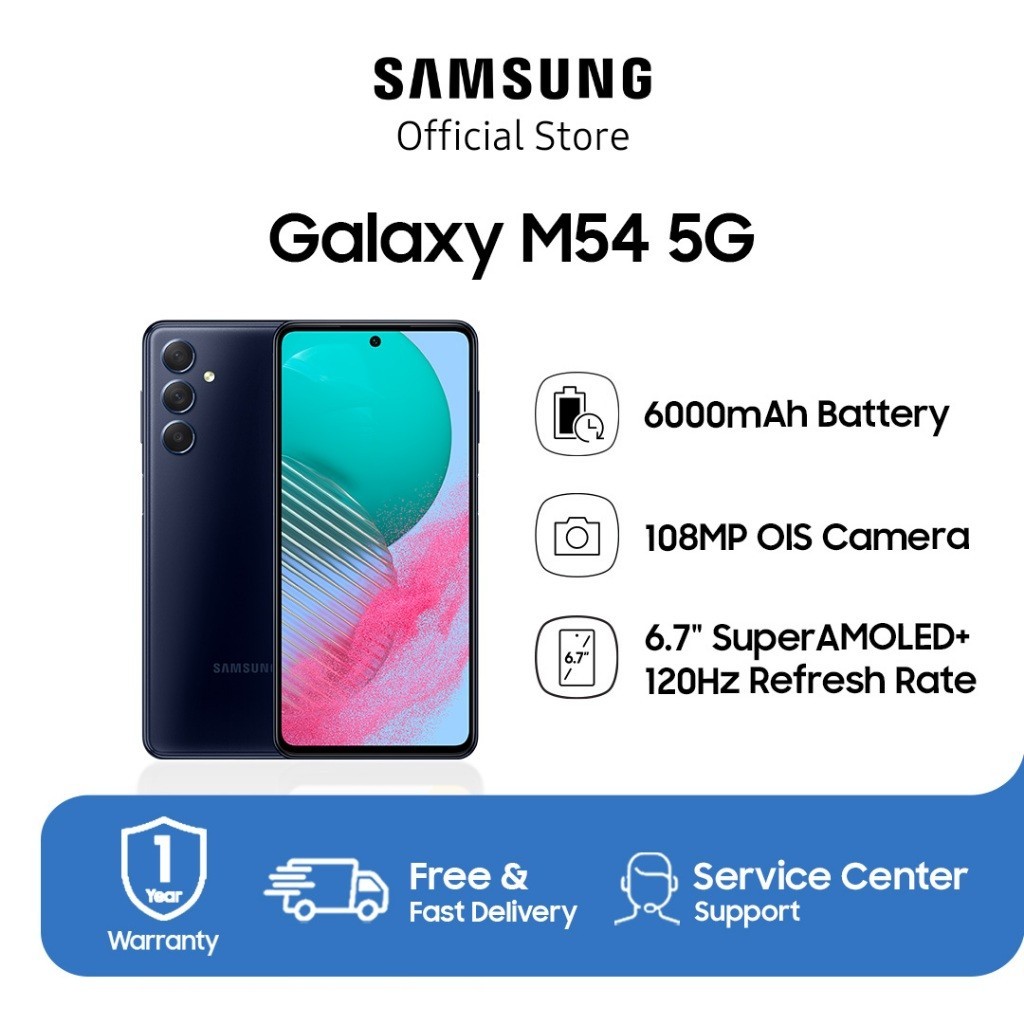 Jual Samsung Galaxy M54 5G 8/256GB - Dark Blue | Shopee Indonesia