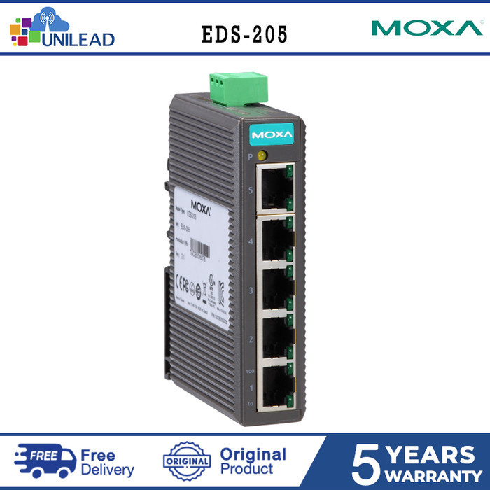 Jual Cuci Gudang Moxa Eds 205 Entry Level Unmanaged Ethernet Switches | Shopee Indonesia