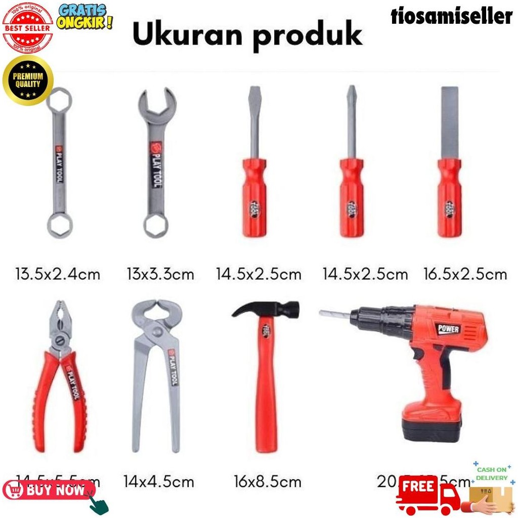 Jual 38/39/41/42 Pcs Anak-Anak Toolbox/ Simulasi Elektrik Alat Tools ...