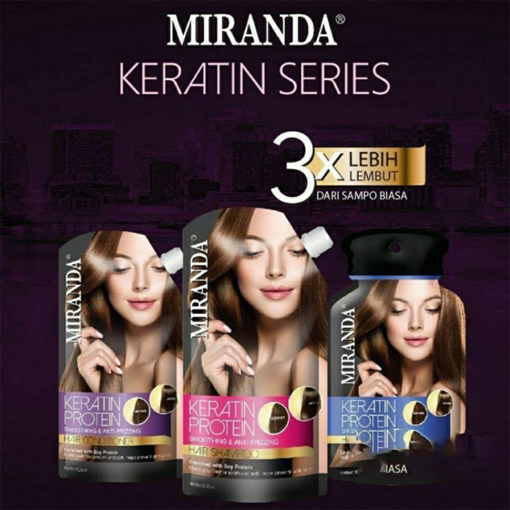 Jual Miranda Keratin Protein Hair SERIES Conditioner - Shampoo - Hair ...
