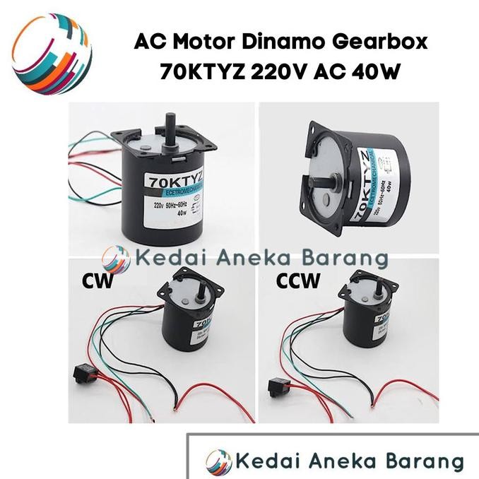 Jual New Ac Gear Gearbox Dinamo Motor 70Ktyz 220V 110Rpm 40W High ...