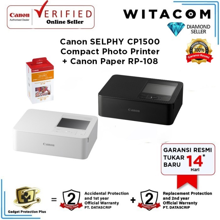 Jual Canon SELPHY CP1500 Photo Printer + paper RP-108 - Garansi Resmi ...