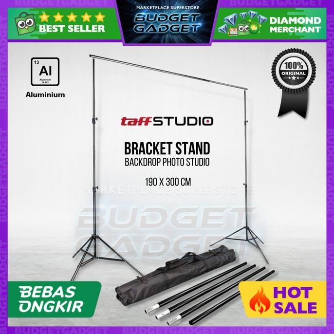 Jual TaffSTUDIO Stand Backdrop Tiang Stand Background LIVE Foto Studio ...