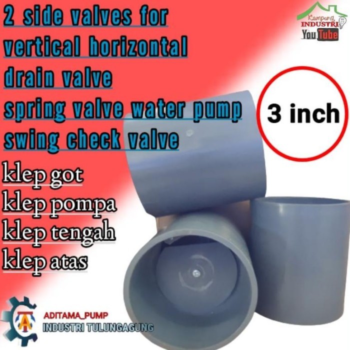 Jual TUSEN KLEP PVC 3 INCH KLEP GOT ANTI BANJIR AW TEBAL KATUP 2 SISI ...