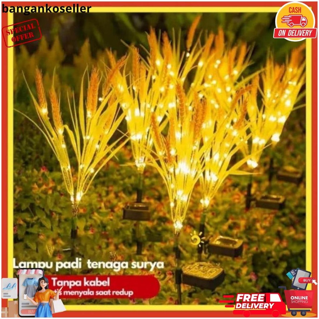 Jual Lampu Hias Taman Tenaga Surya Matahari Solar Cell Panel Model Padi ...