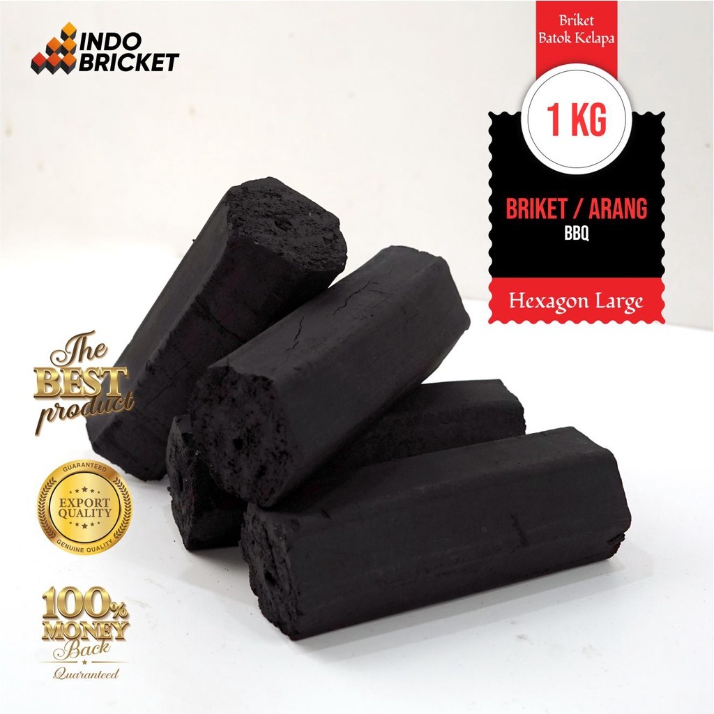 Jual Arang / Briket / Charcoal Batok Kelapa BBQ Hexagon Export Quality 1KG by INDO Bricket ...