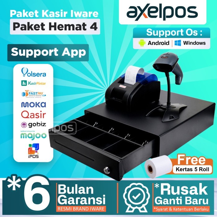 Jual PAKET ALAT KASIR/ PRINTER KASIR BLUETOOTH /LACI KASIR/ SCANNER ...