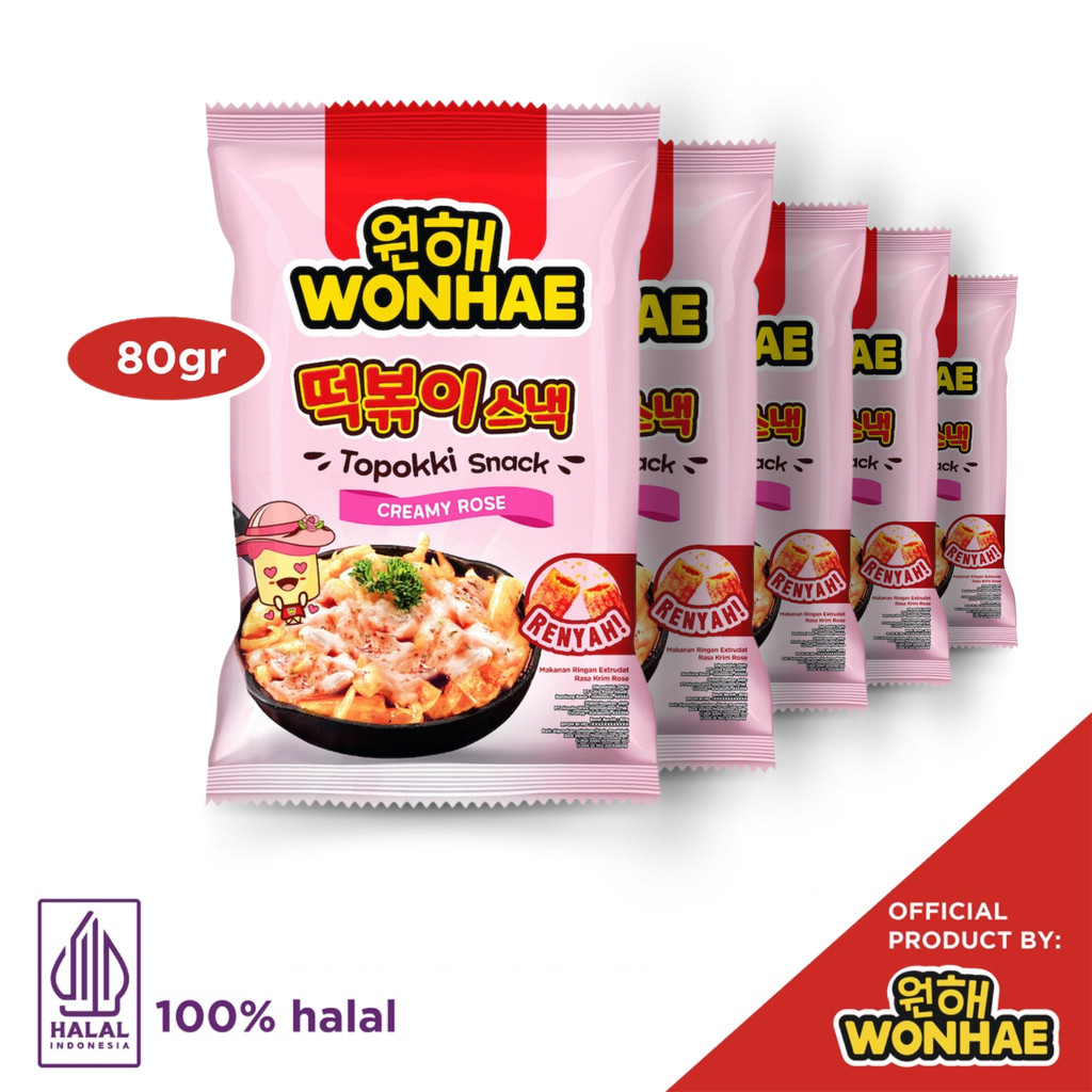 Jual Wonhae Topokki Snack Creamy Rose 80gr x 5 pcs | Shopee Indonesia