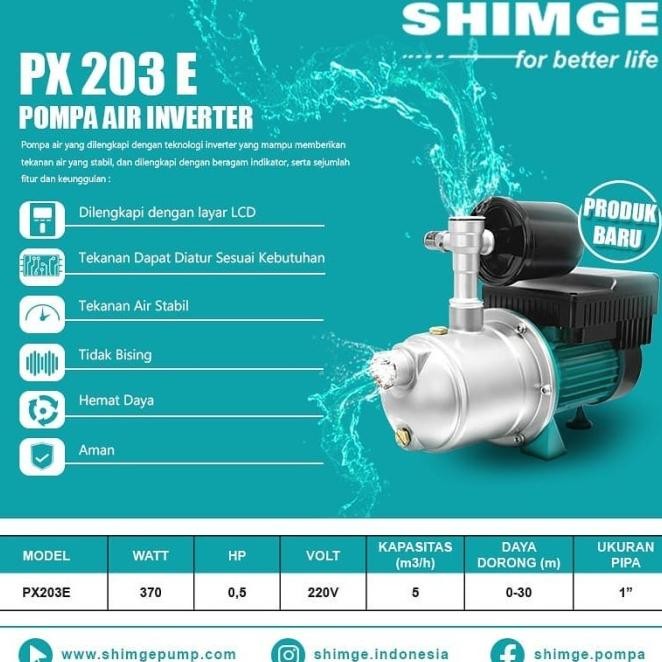 Jual Pompa Air Dorong Booster Pump Inverter Multistage Shimge Px-203 E ...