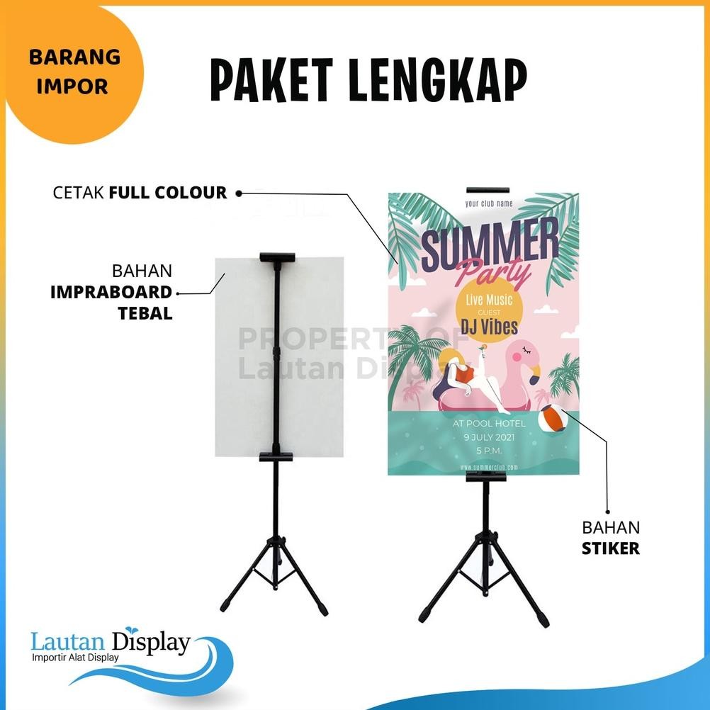 Jual READYYY>> STAND BANNER TRIPOD BANNER PLUS CETAK STIKER DAN IMPRABOARD UKURAN 60X80, 60X150 ...