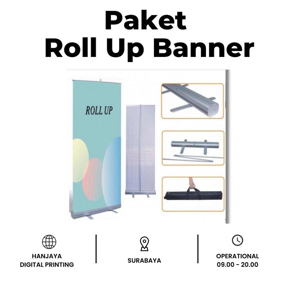 Jual READYYY>> CETAK + RANGKA ROLL UP BANNER STAND 60X160 - BAHAN ALBATROS | Shopee Indonesia