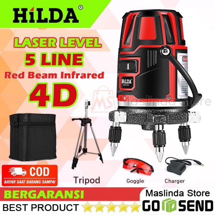 Jual Ready Hilda Laser Level 5 Line Meteran Garis Leveling Alat Ukur ...