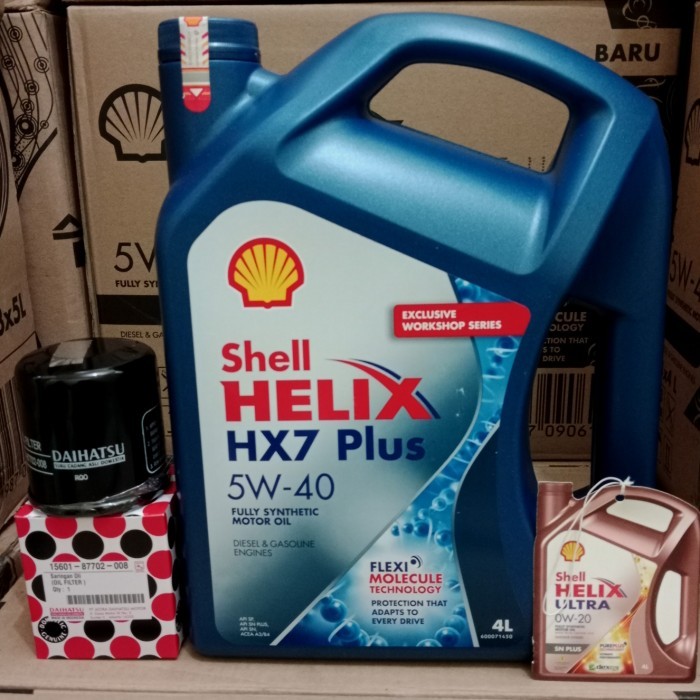 Jual Shell Helix Hx7 5W-40 Paket Filter Oli Xenia,Agya,Ayla,Terios ...