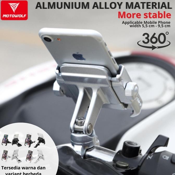 Jual Phone Holder Motowolf V3 Holder Hp Motor Stang Spion Almunium Alloy | Shopee Indonesia
