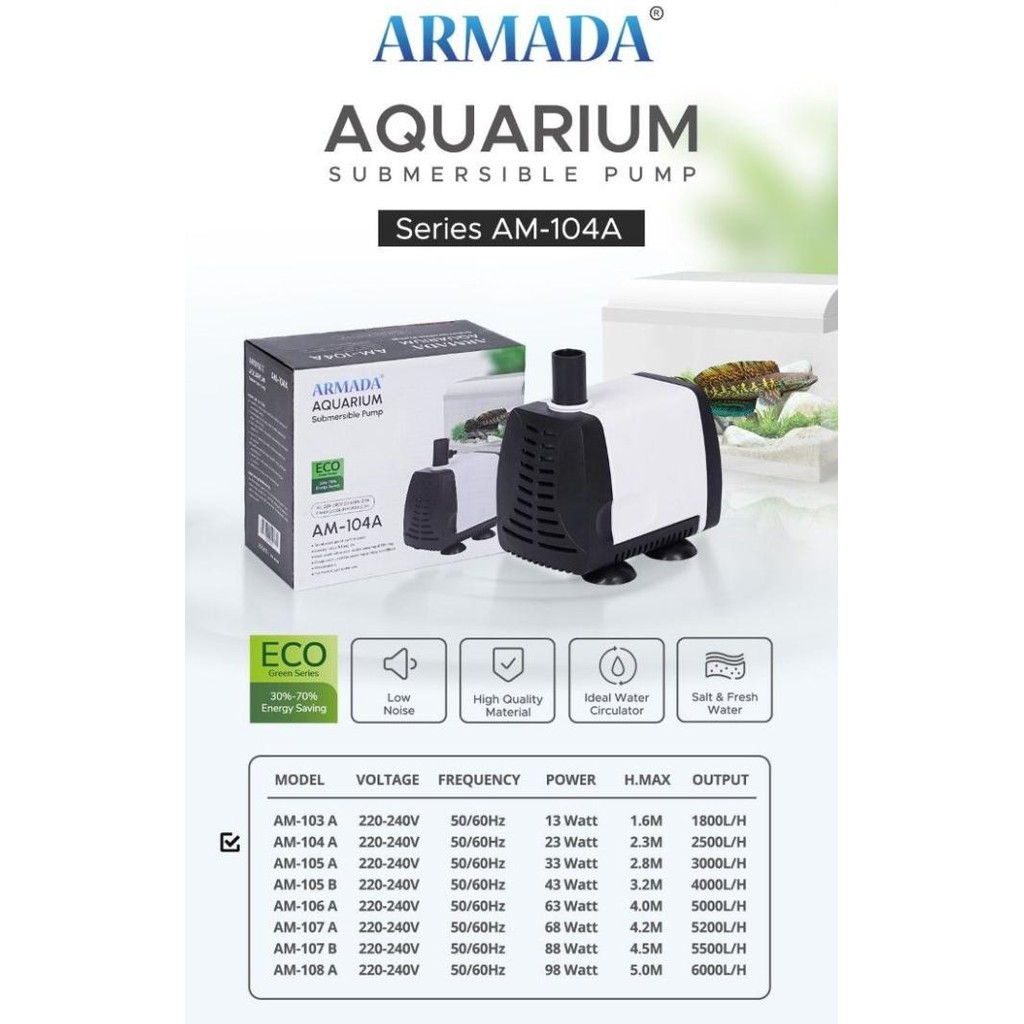 Jual Terbaru Pompa Aquarium Celup Water Pump Armada Am 104 A Am-104A ...