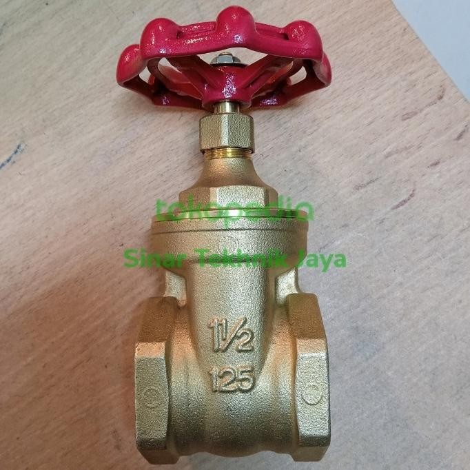 Jual GATE VALVE 1-1/2" KITZ KUNINGAN 1,5" INCH KRAN PUTAR KITZ 0811T | Shopee Indonesia