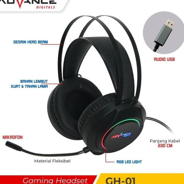 Jual Headphone Gang Gh-01 3D Sound Wired Headset Noise Canceling Gang Headphones Rgb Light With ...