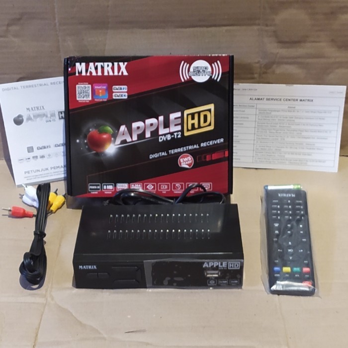 Jual STB set top box setbox DVBT2 DVB T2 tv digital Matrix Apple HD Merah | Shopee Indonesia