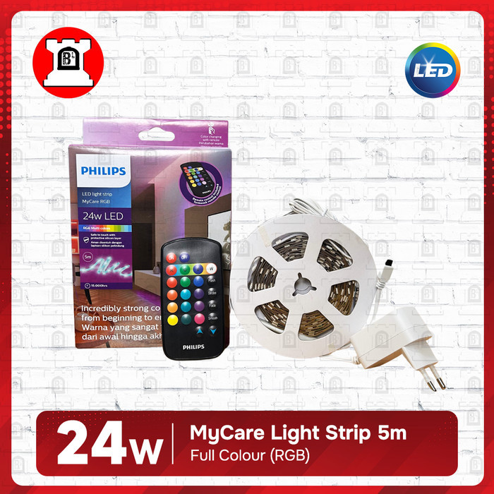 Jual Lampu Philips MyCare Led Strip 24W 5M 240V set kit trafo | Shopee ...