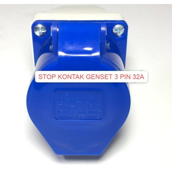 Jual STOP KONTAK GENSET GOOD QUALITY UNIVERSAL 3 PIN 32A CEE PORT 123 INDUSTRIAL SOCKET 32A IP44 ...