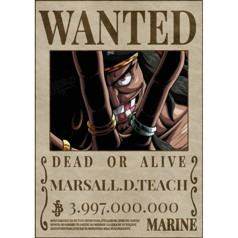 Jual Stiker poster buronan kurohige crw one piece terlengkap | Shopee ...