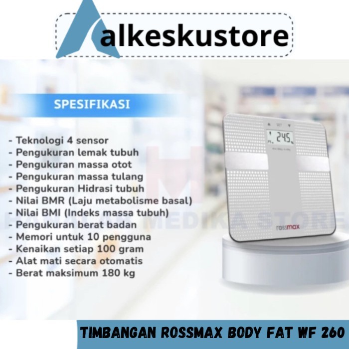 Jual Rossmax Body Fat Wf260 / Timbangan Digital Rossmax / Timbangan ...