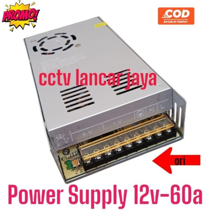 Jual SWITCHING POWER SUPPLY PSU 12V 60A HIGH QUALITY 12VOLT 60 AMPERE KIPAS 1111T | Shopee Indonesia