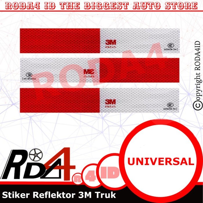 Jual Stiker Reflektor Scotlight Sticker Mobil Truk 30 cm Merah Putih ...