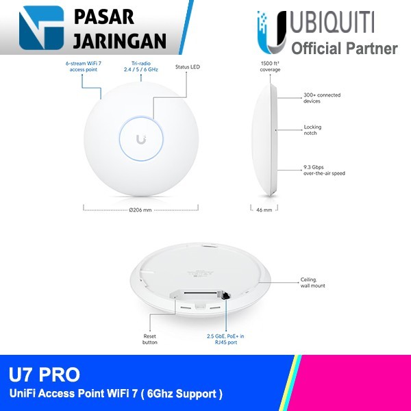 Jual READY UBIQUITI U7-PRO UniFi Wifi 7 Access Point U7 PRO | Shopee ...