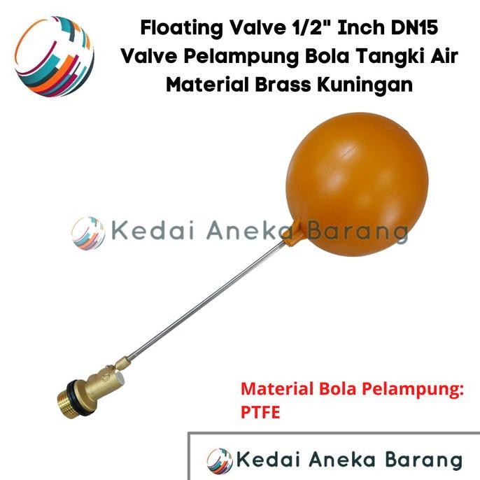 Jual Float Floating Valve Pelampung Bola Tangki Air Kuningan 1/2 1/2 ...