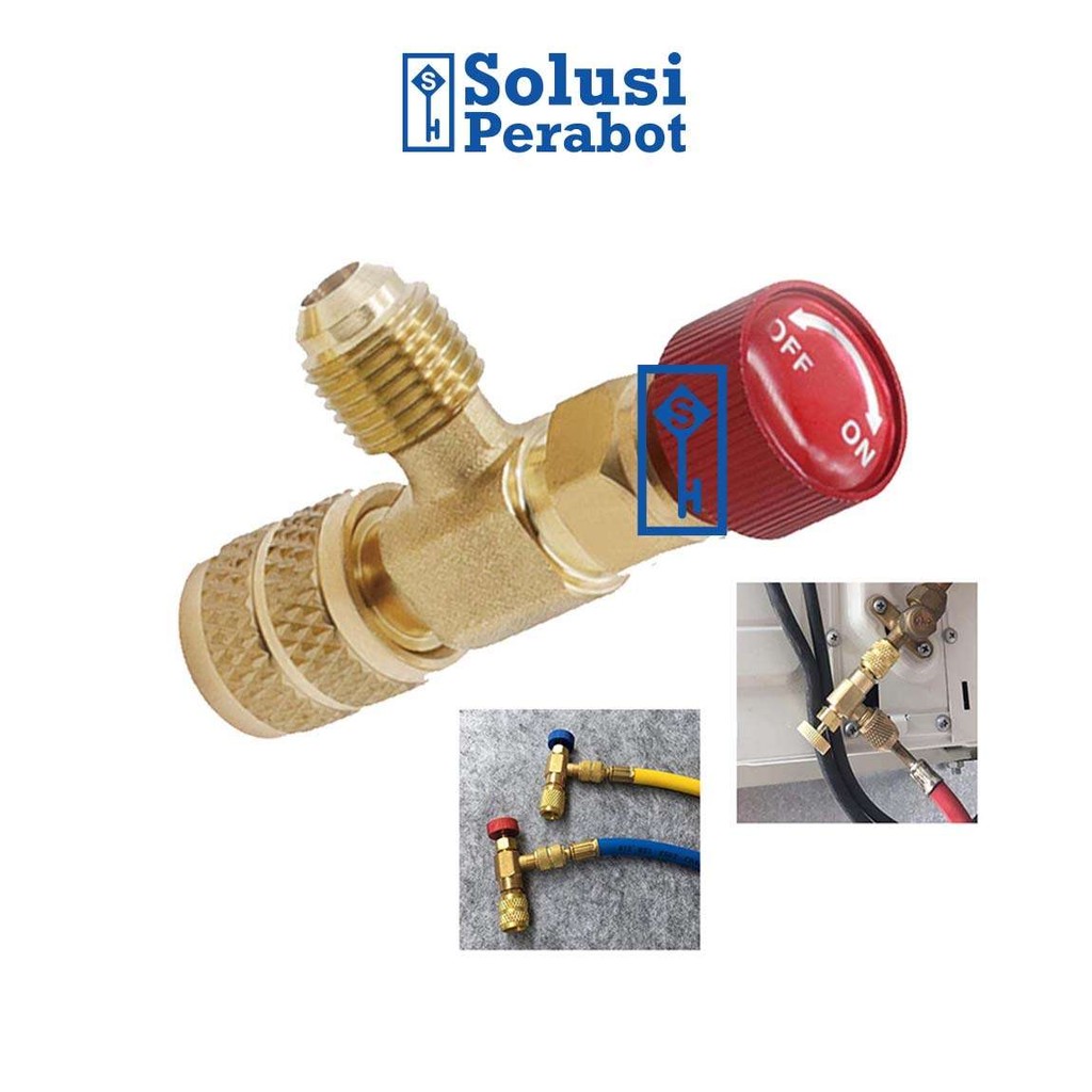 Jual Charging Valve Adapter R410 R22 AI49 SP / Premium Adaptor Kran Refrigerant Freon AC ...