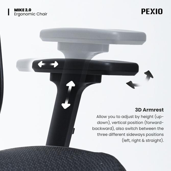 Jual Pexio Mike 2.0 Kursi Kantor Ergonomis Hitam | Shopee Indonesia