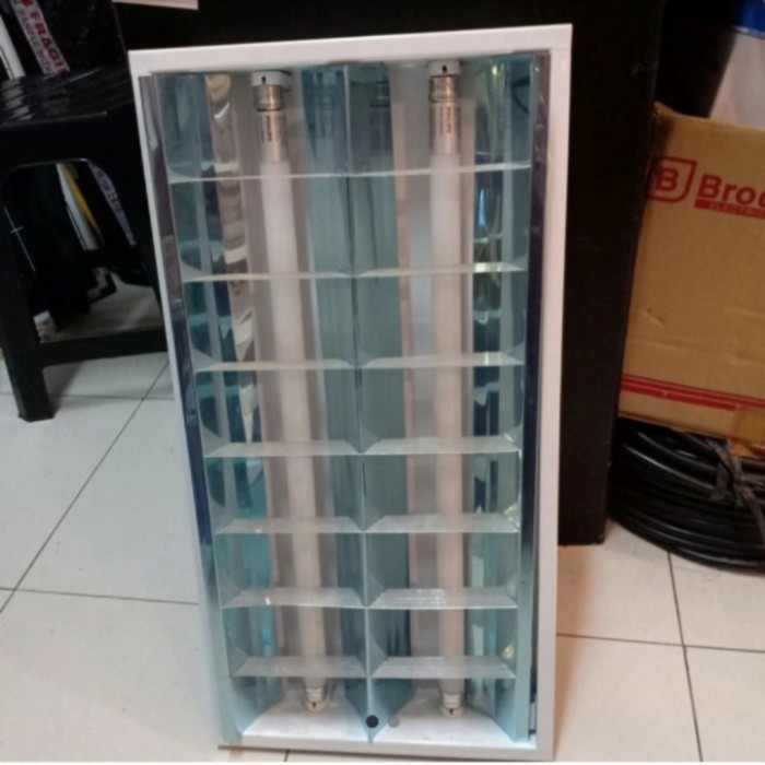 Jual Kap Lampu TL RMI 2x18 Watt + Lampu TL 8Watt Philips Siap Pakai ...