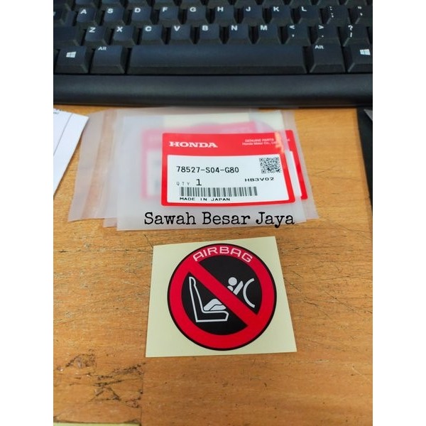Jual Sticker Stiker Label Decal Air Bag SRS Caution Child Seat JDM ...